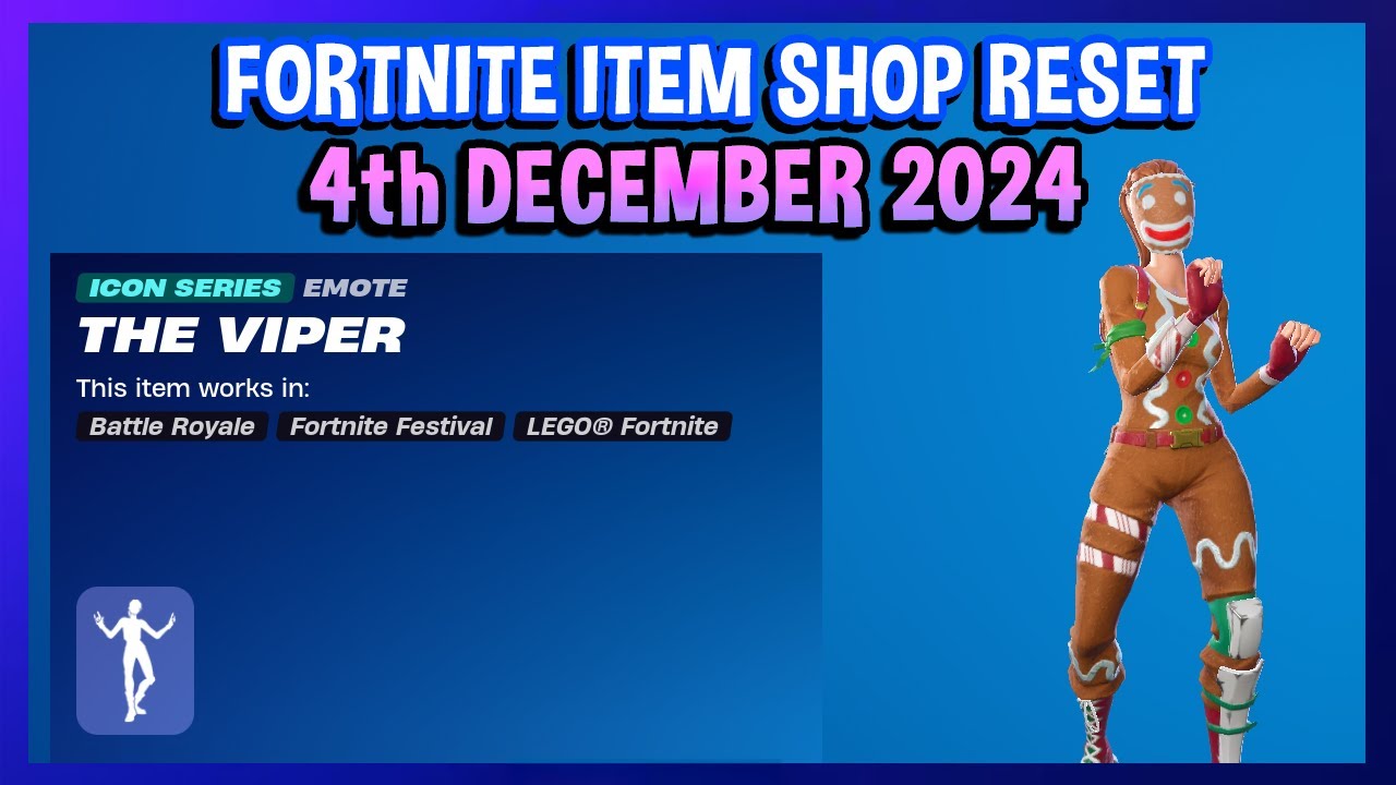 *NEW* THE VIPER ICON EMOTE! (Fortnite Item Shop Reset 4th December 2024 ...