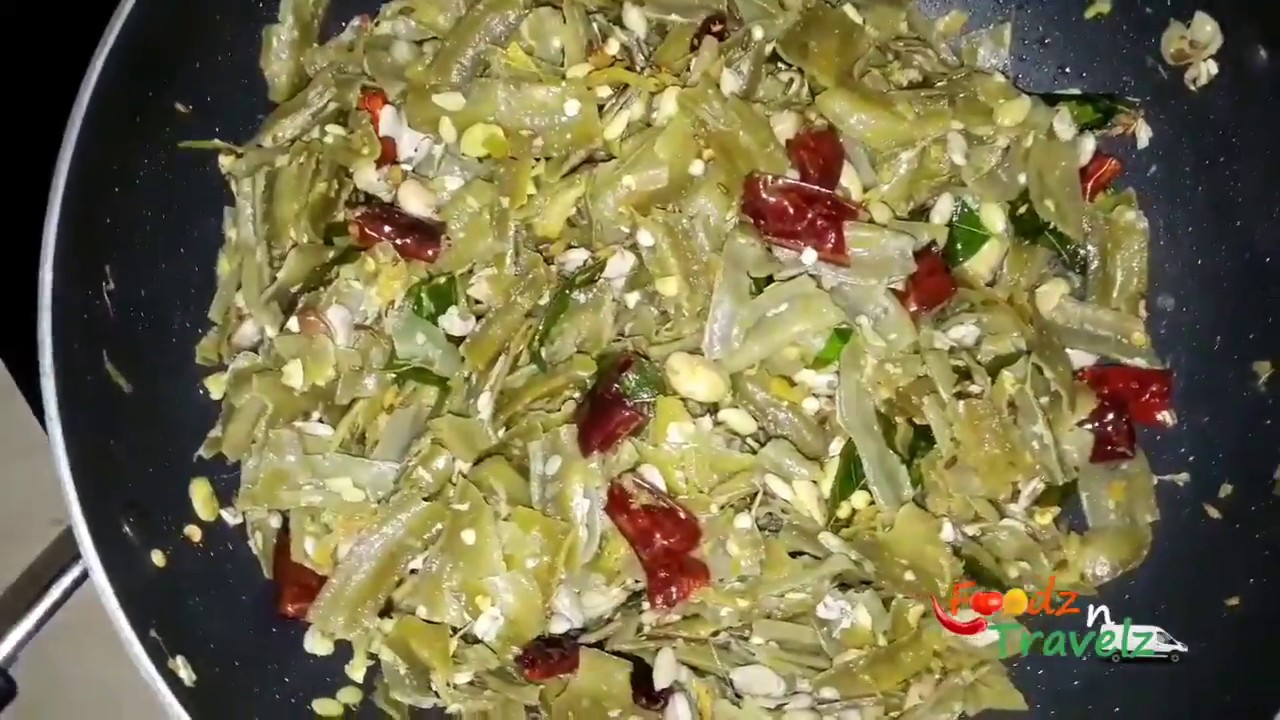 South Indian Broad Beans Fry Recipe | Chikkudukaya Podi Iguru | - YouTube