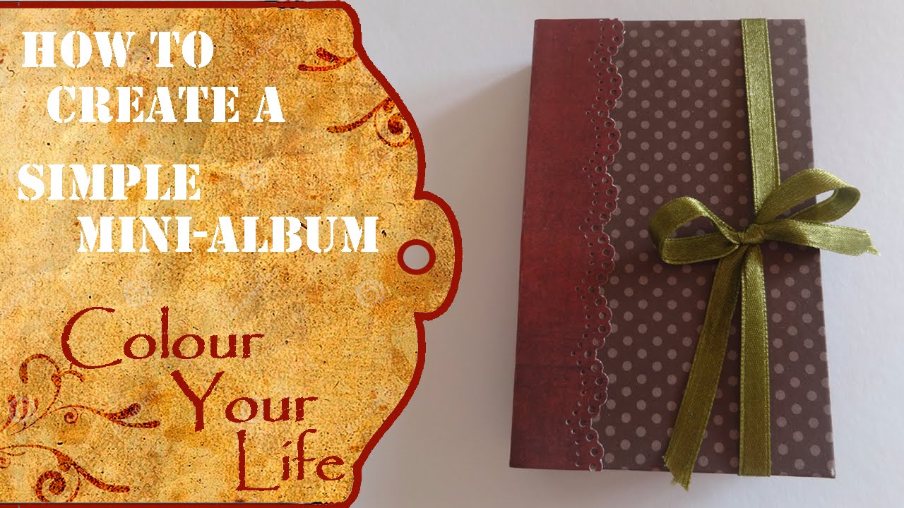 How to make a mini album from one piece of card stock - Beginners - YouTube