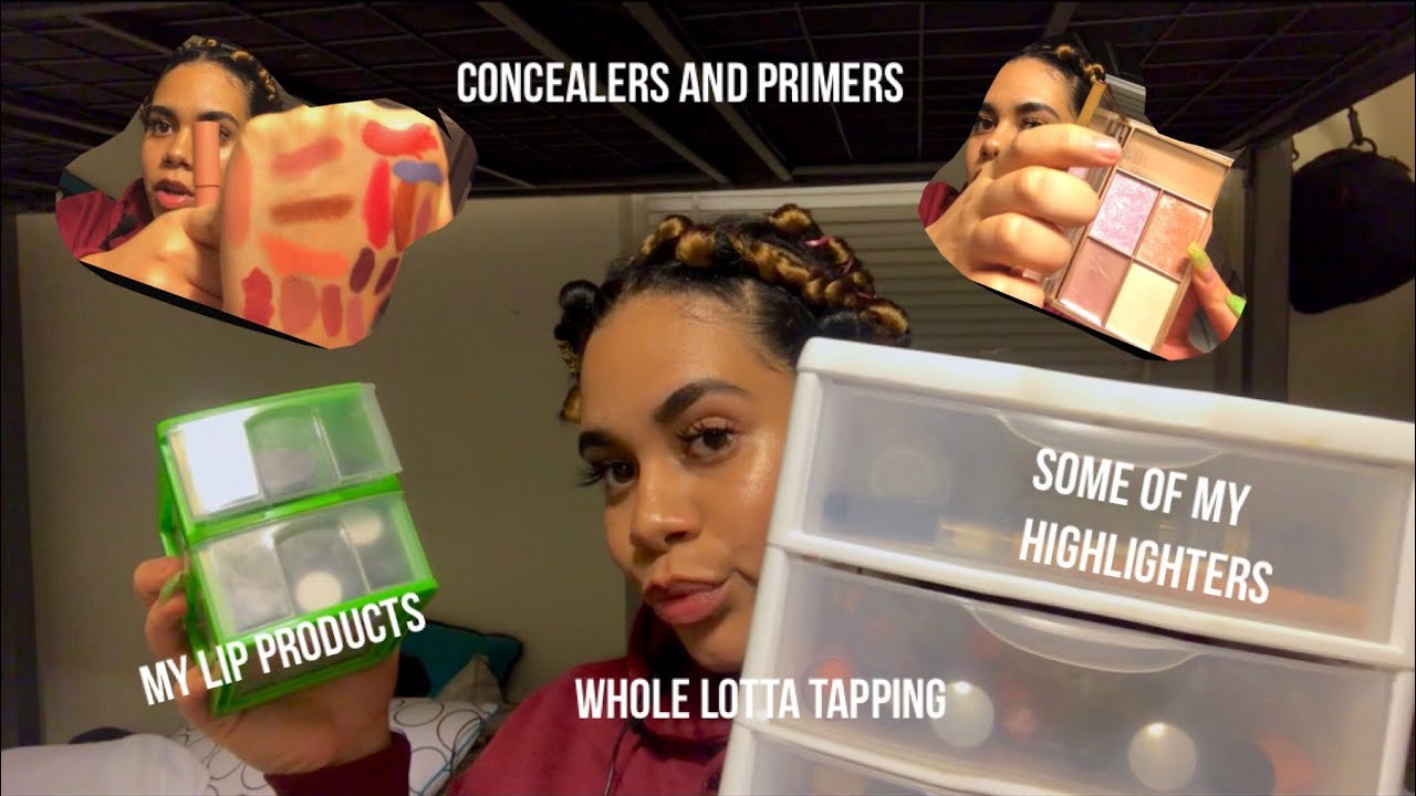 ASMR tapping on makeup collection PART 1 * ramblin as always 4 the ...