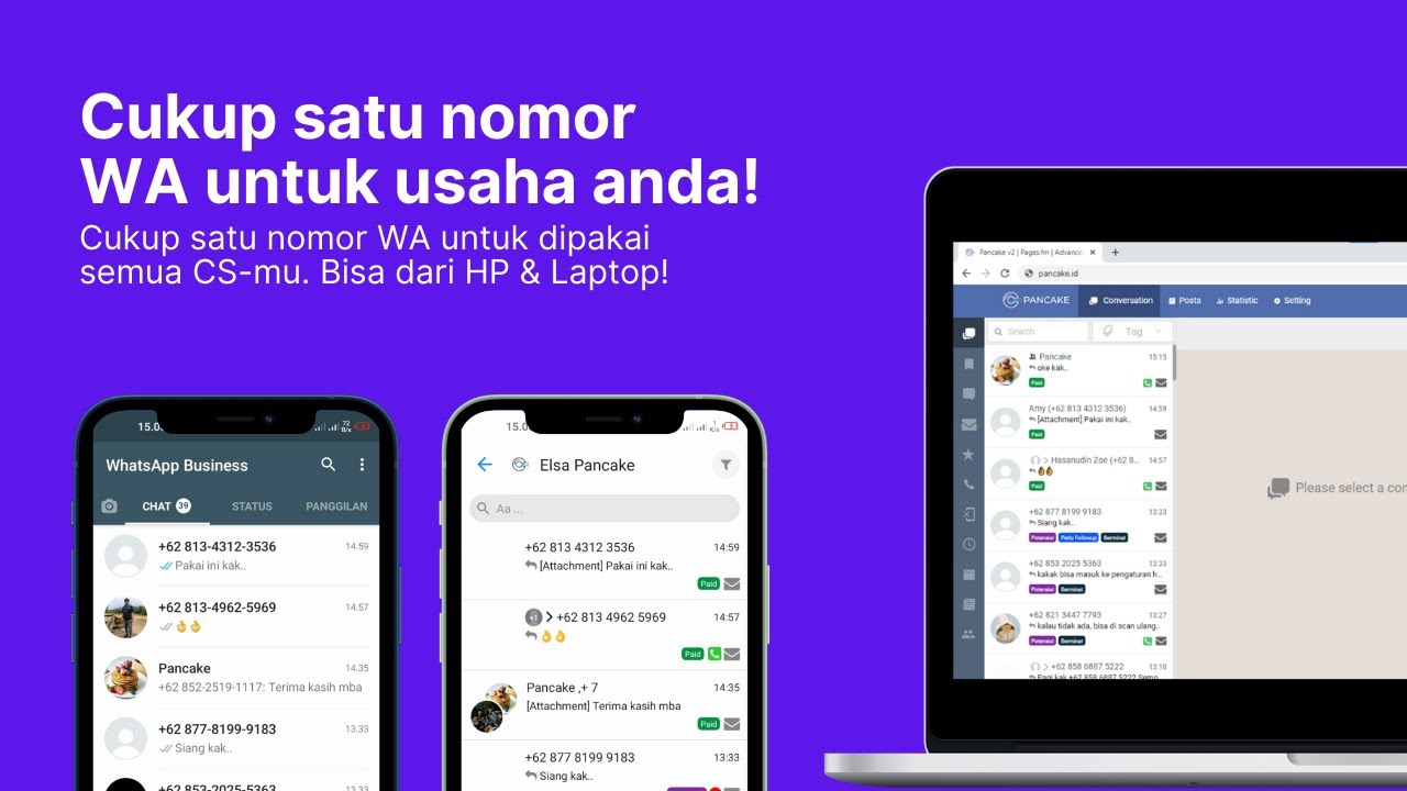 Highlight Aplikasi Pancake | Satu Nomor WhatsApp bisa dipakai banyak ...