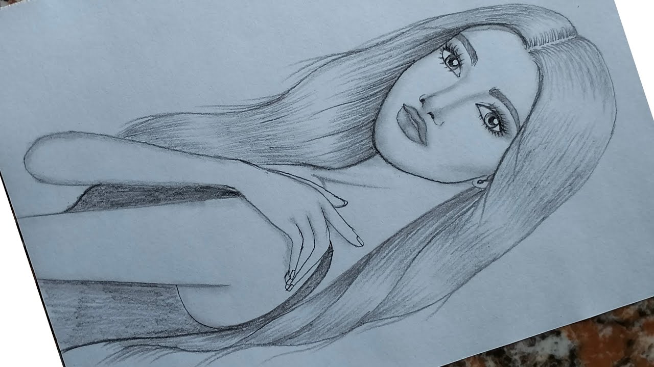 how to draw a girl. easy to draw a woman step by step. let's sketch ...