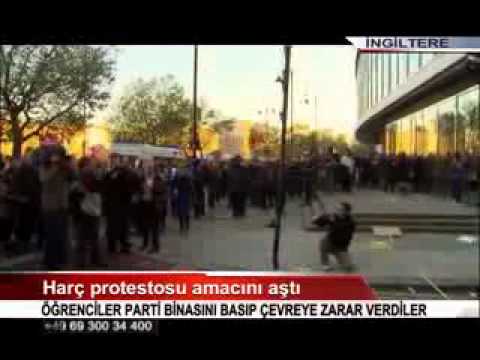 İngiltere'de öğrencilerin olaylı protestosu 11.11.2010