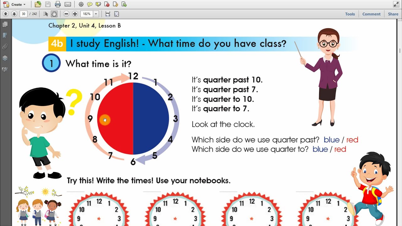 Lesson4b What time do you have class? | អង់គ្លេសកម្រិតដំបូង - YouTube