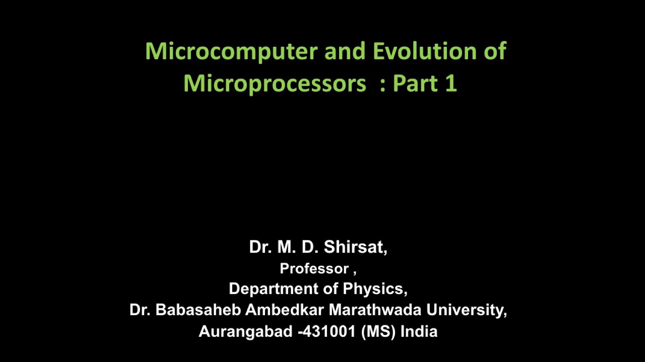 Microcomputer and Evolution of Microprocessors : Part 1 - YouTube