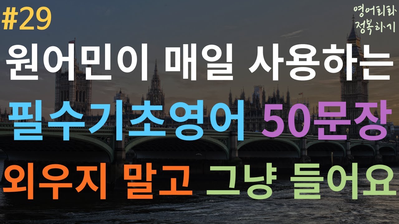 영어회화 정복하기 29 초 간단 원어민 기초일상영어 50문장 I 영어듣기 I 영어공부 I 영어 반복 듣기 초보영어회화