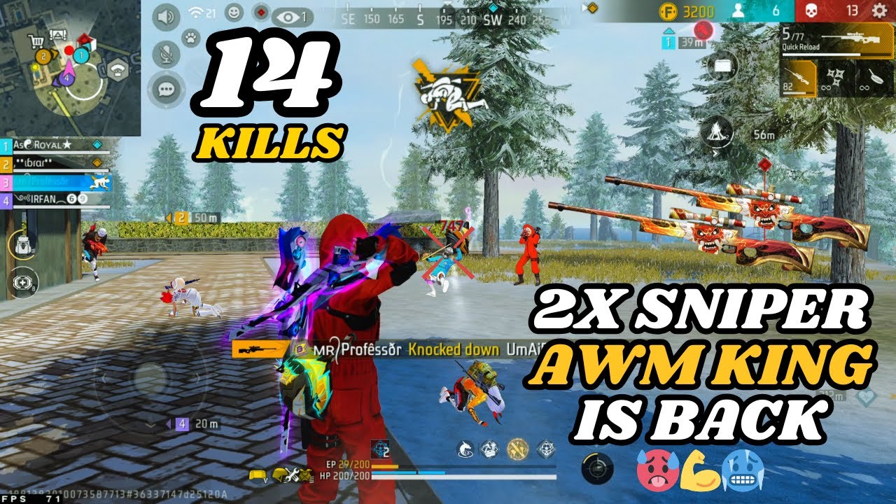 Unstoppable 2x Sniper (AWM) King on Fire 🔥 14 Kills in Top 1 Lobby 🥶 ...