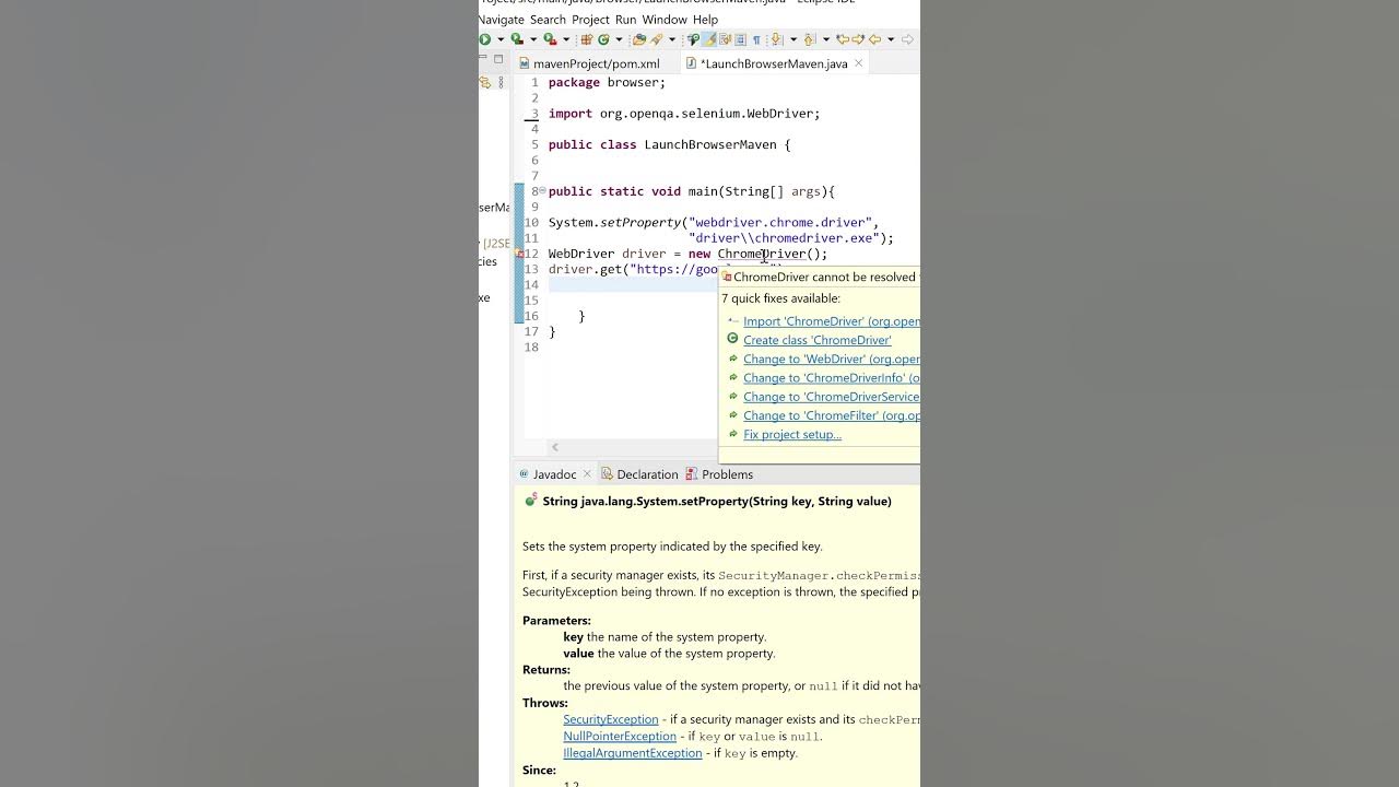 How To Launch Chrome Browser In Selenium Webdriver In Eclipse shorts automation java YouTube how-to-launch-chrome-browser-in-selenium-webdriver-in-eclipse-shorts-automation-java-youtube