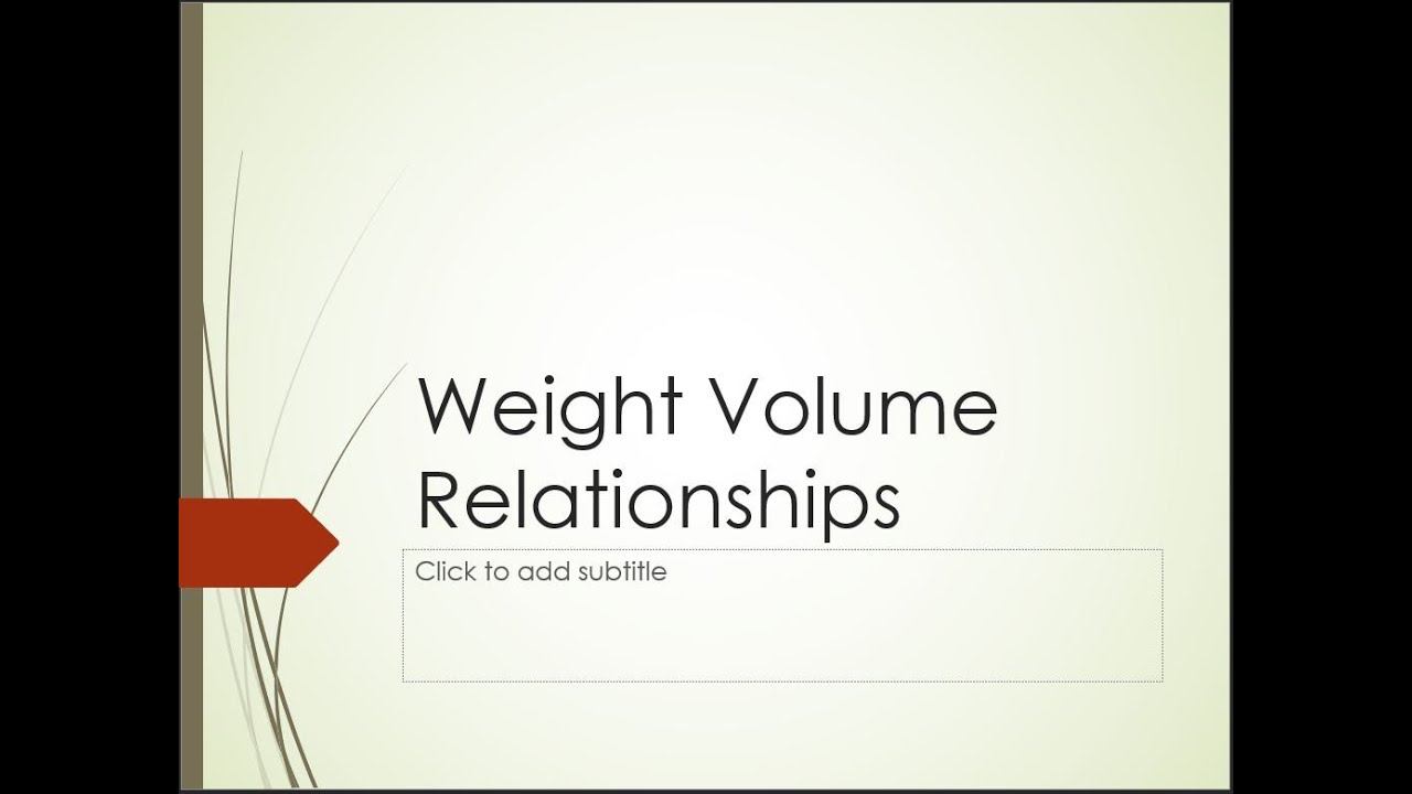 Weight Volume Relationship - YouTube
