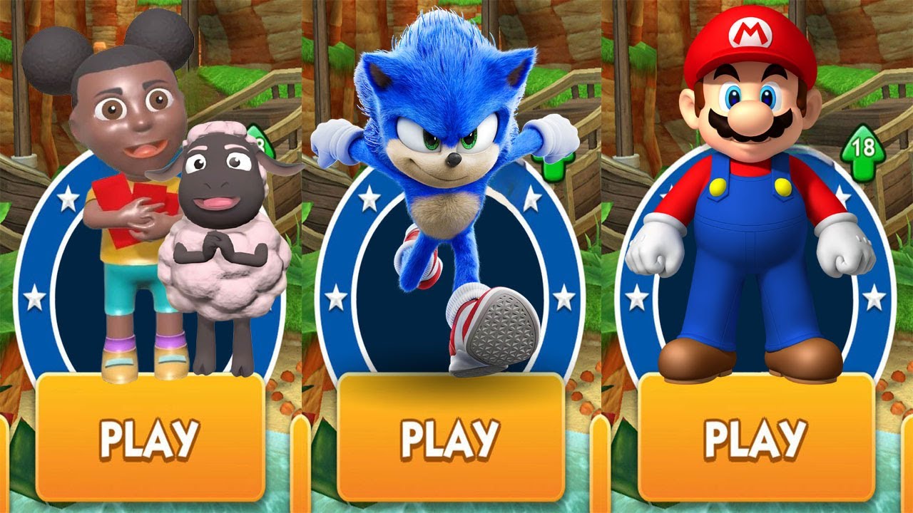 Movie Sonic vs Amanda The Adventurer Run vs Super Mario Run vs All ...