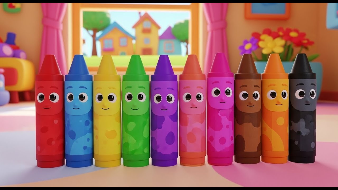 Nine Little Crayons Draw a Rainbow | Color & Counting Song for Kids ...
