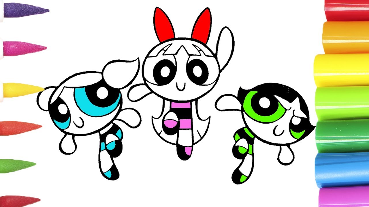 PAINTING TO POWERPUFF GIRLS We learn the colours with The Power Puff ...
