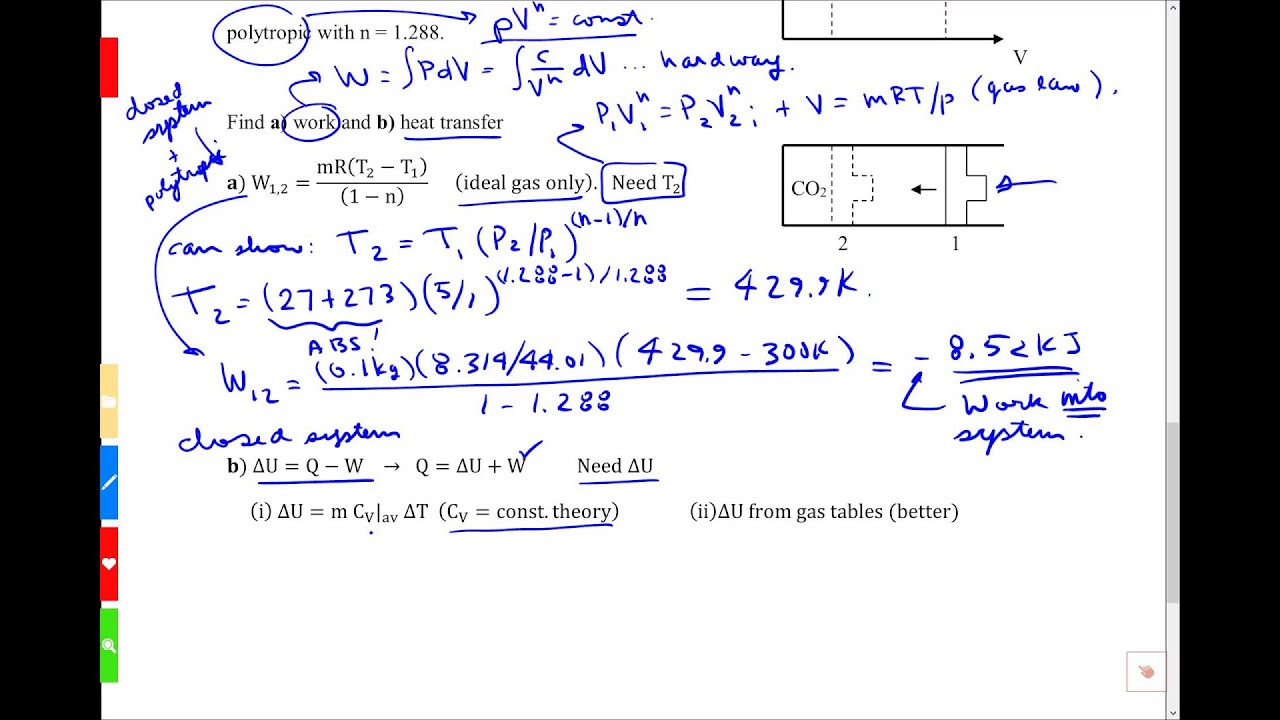 Example12 polytropic compression - YouTube