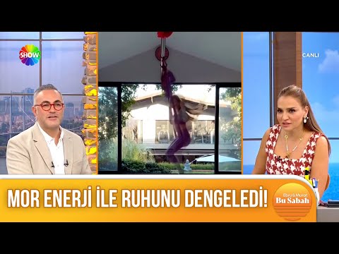 Simge Sağın'ın hamak yogası keyfi!