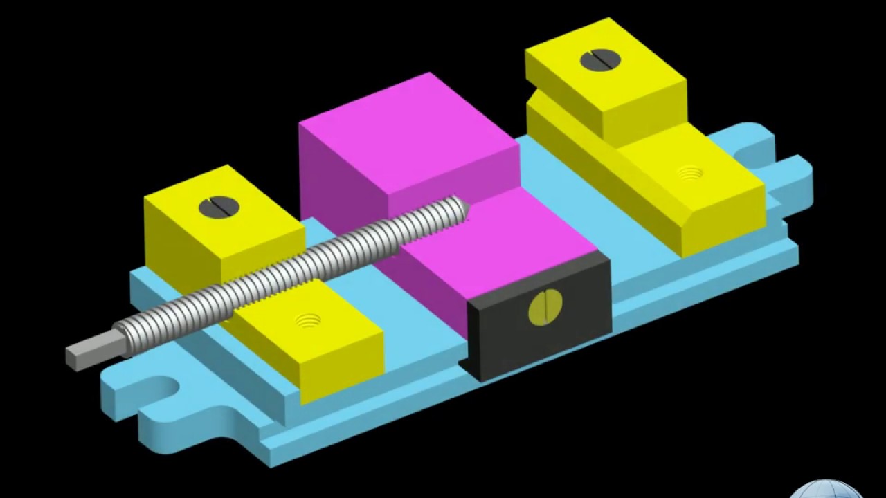 3D ASSEMBLED & SECTIONED VIEW OF MACHINE VICE - YouTube