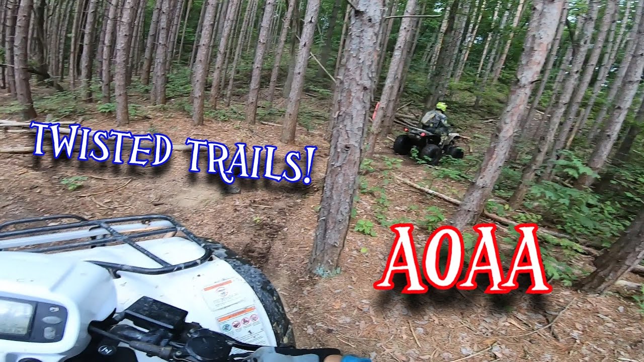 Twisting trail in the pines! Honda Foreman 500 - CanAm Renegade 1000xxc ...