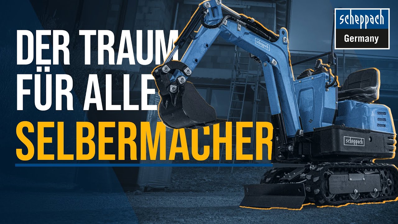 Mehr schaffen, weniger schaufeln – mit dem Scheppach Mini-Bagger EXC815 ...