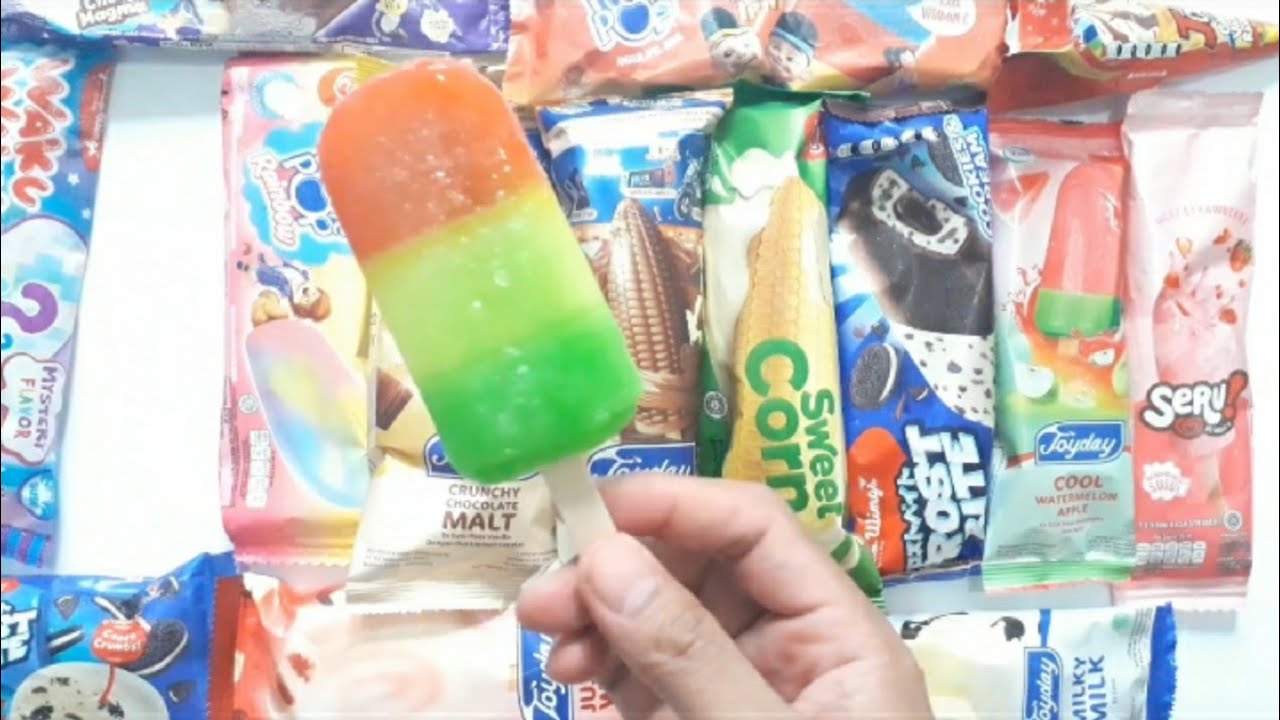 ASMR Ice Cream Opening Haul unpacking wall's paddle pop Rainbow,trico ...