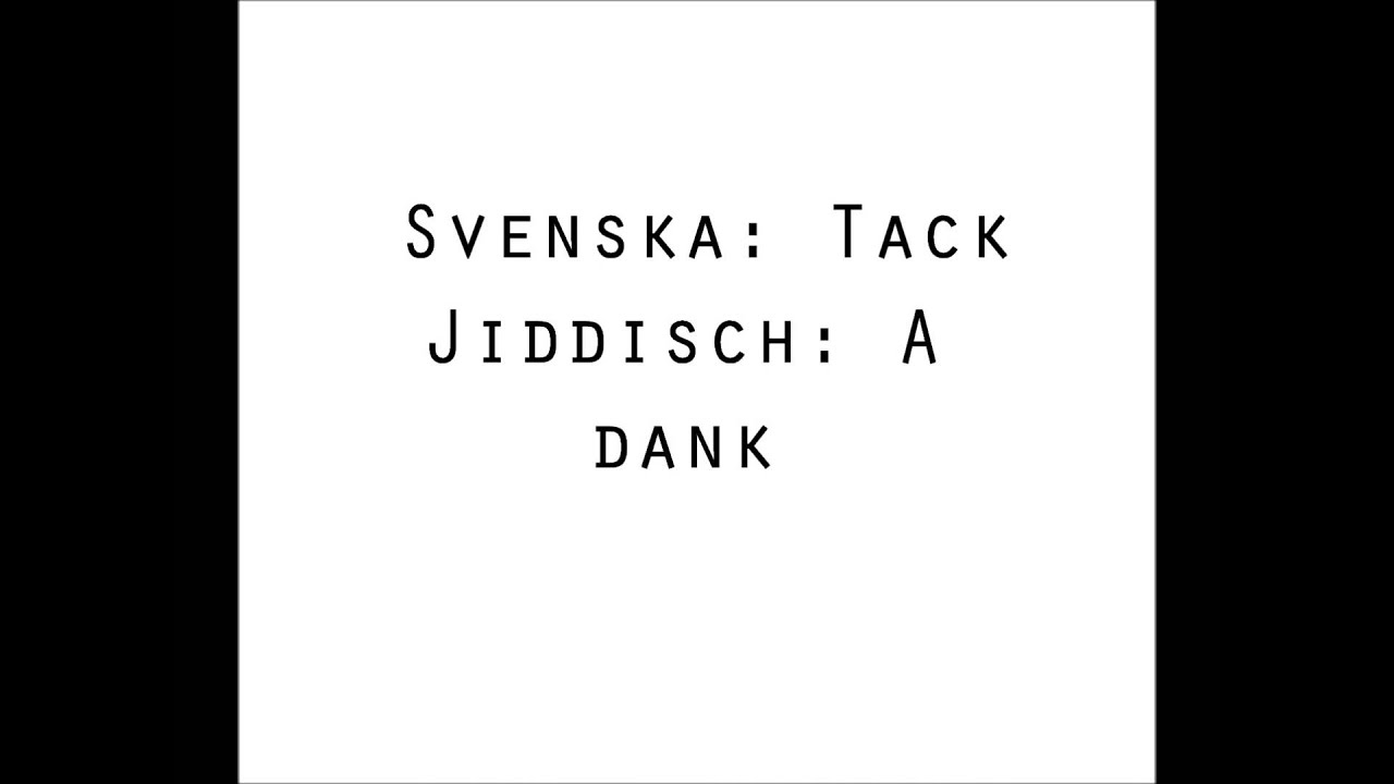 Skillnaden mellan svenska och jiddisch - YouTube