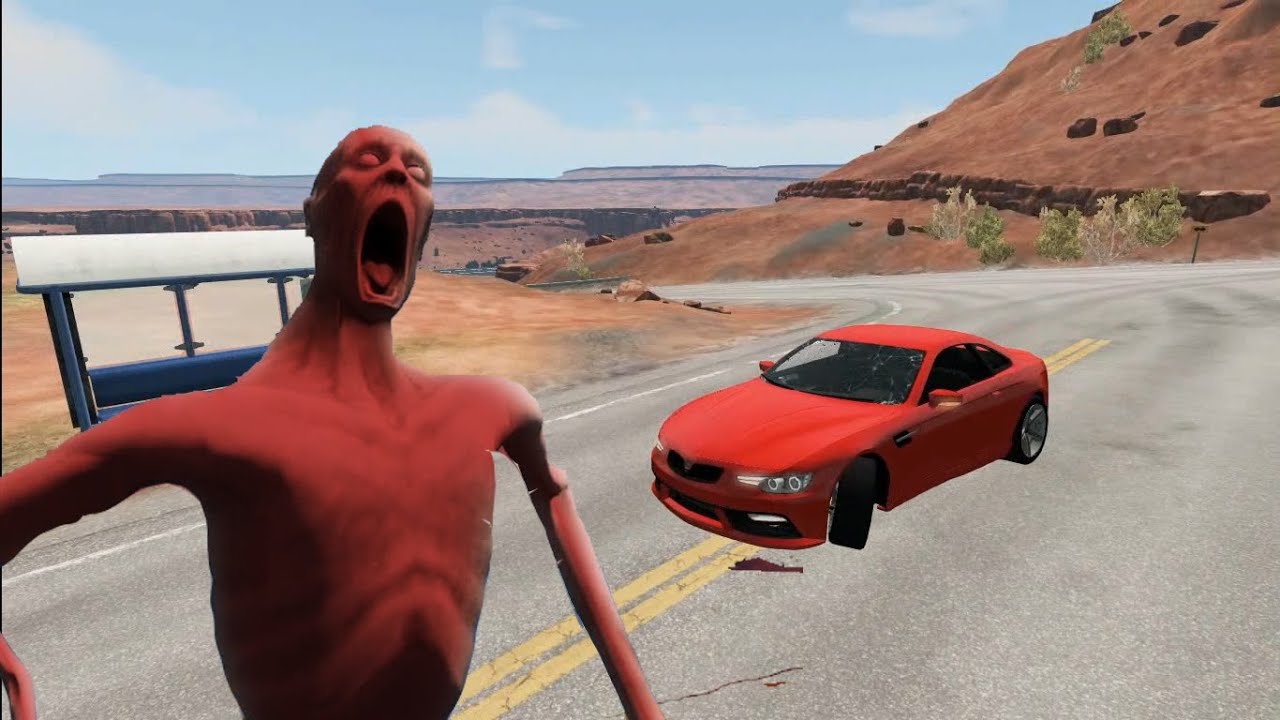 Escape From Shy guy - Car ride chase - BeamNG Drive - YouTube