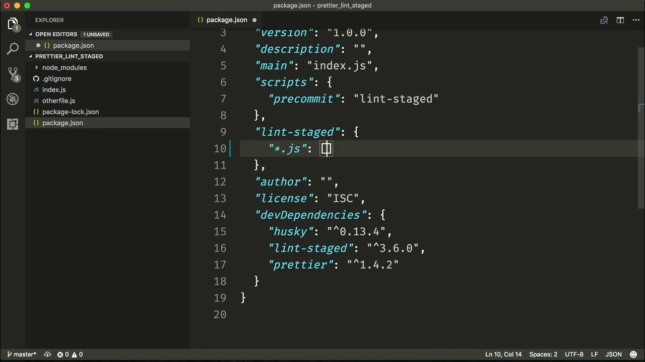 Fix Only Committed Files with Prettier and lint-staged - YouTube