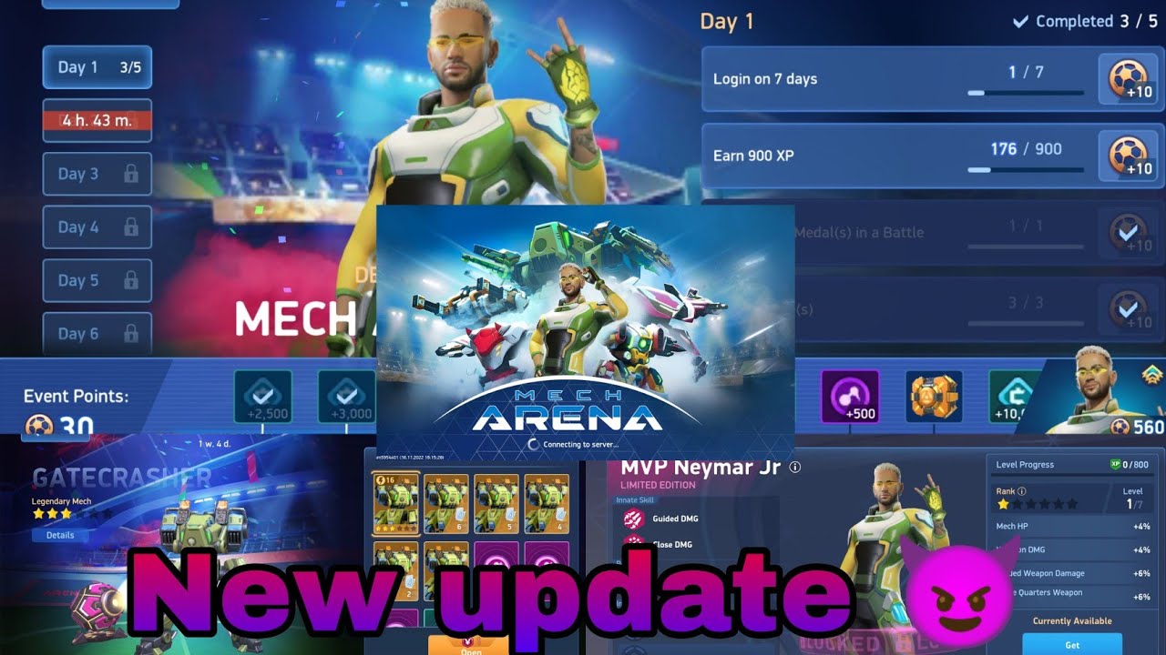 Mech Arena New God-like update🤩🤩 new mech, new ,new skin,new crate rush ...