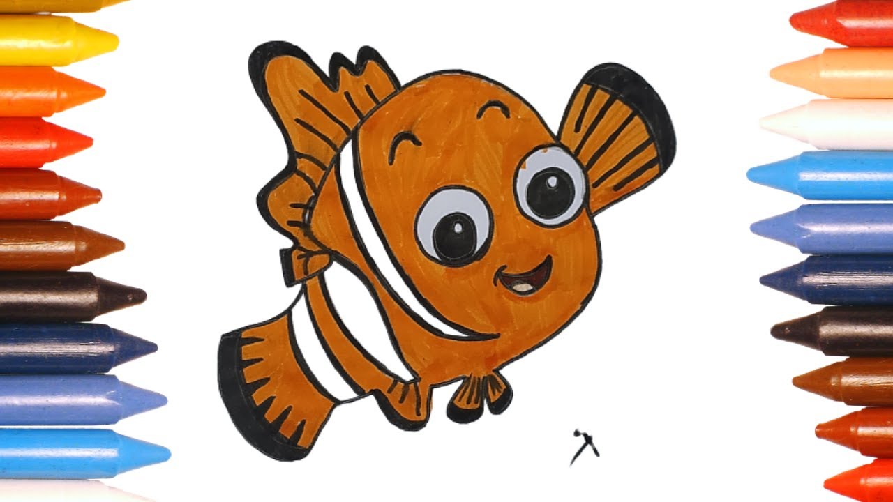 Nemo drawing | How to draw NEMO | How to draw fish | fish drawing | how ...