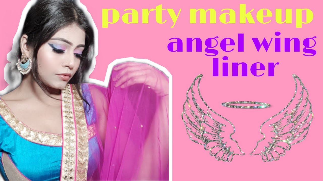party makeup look||itna easy|| angel wing liner||muskan makeovers - YouTube