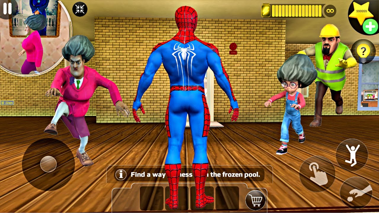Playing as SPIDER-MAN in Scary Teacher 3D Troll Miss T every day ...