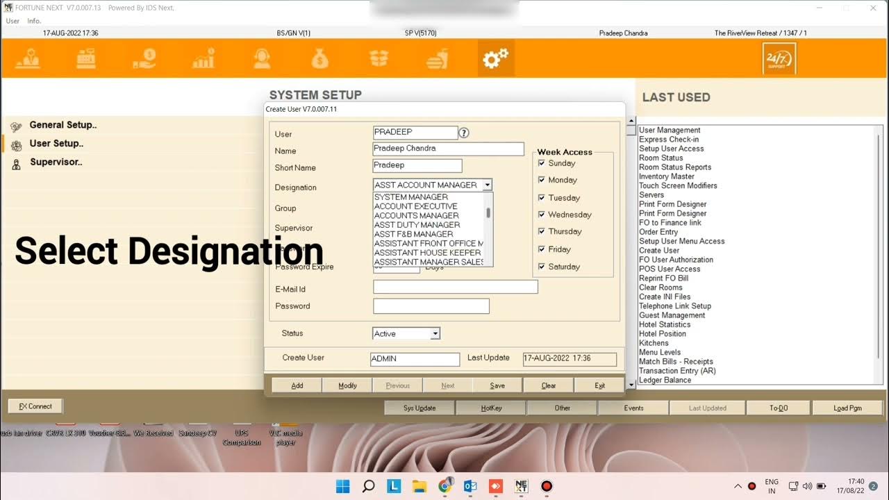 How to create new user account on IDS 7.0 - YouTube
