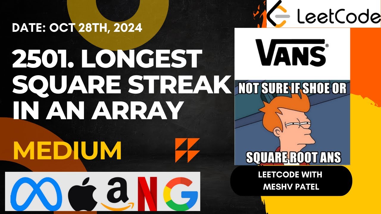 2501 Longest Square Streak In An Array Hash Table Leetcode Daily 1340