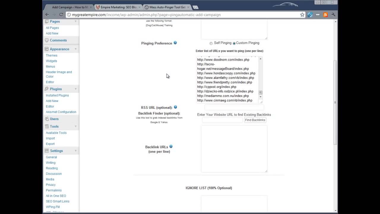 How to auto ping post for wordpress using Pingautomatic 2.0 plugin ...