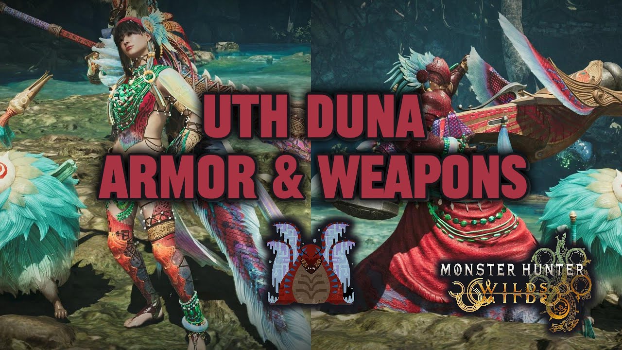 Monster Hunter Wilds - Uth Duna Armor & Weapons Showcase - YouTube