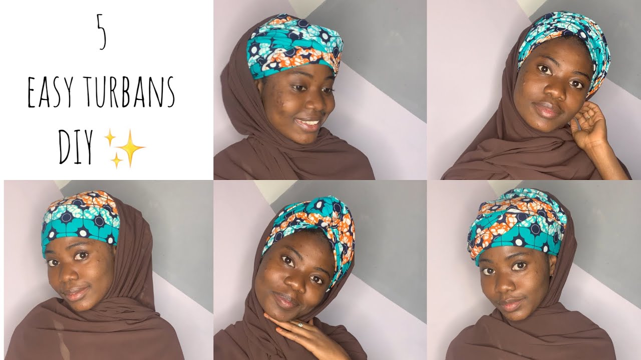 5 easy turbans DIY |#turban #geletutorial #viralvideo #diycraft # ...