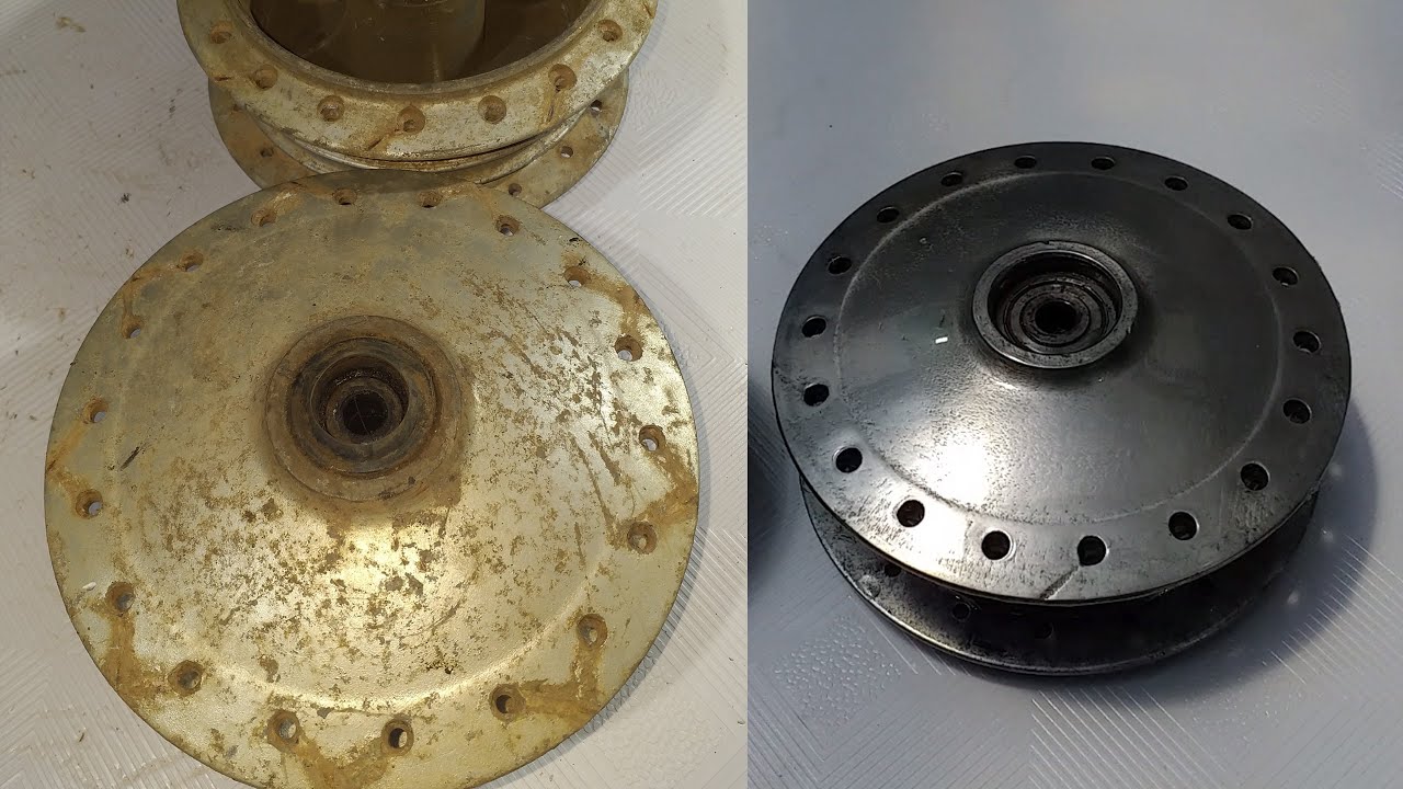 Old Honda CD 50 Motor bike front wheel hub restoration - YouTube