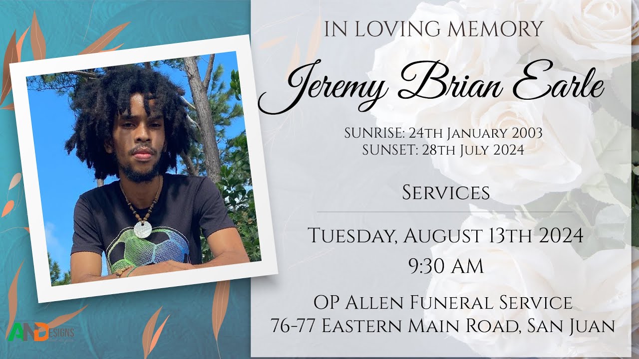The Funeral Service of Jeremy Brian Earle - YouTube