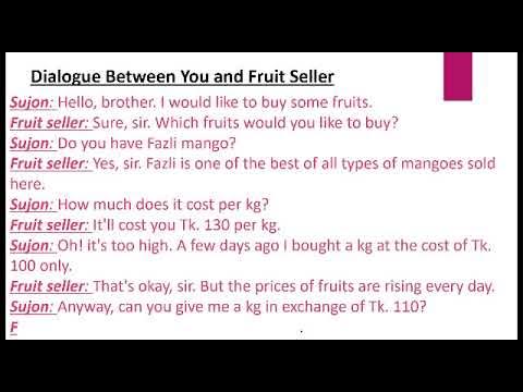 Dialogue between you and fruit seller | dialogue writing - YouTube