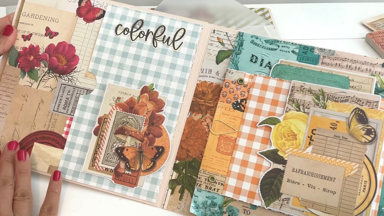 Single Sided Paper Super Easy Beginner Flipbook w/ pockets Journal Flat ...