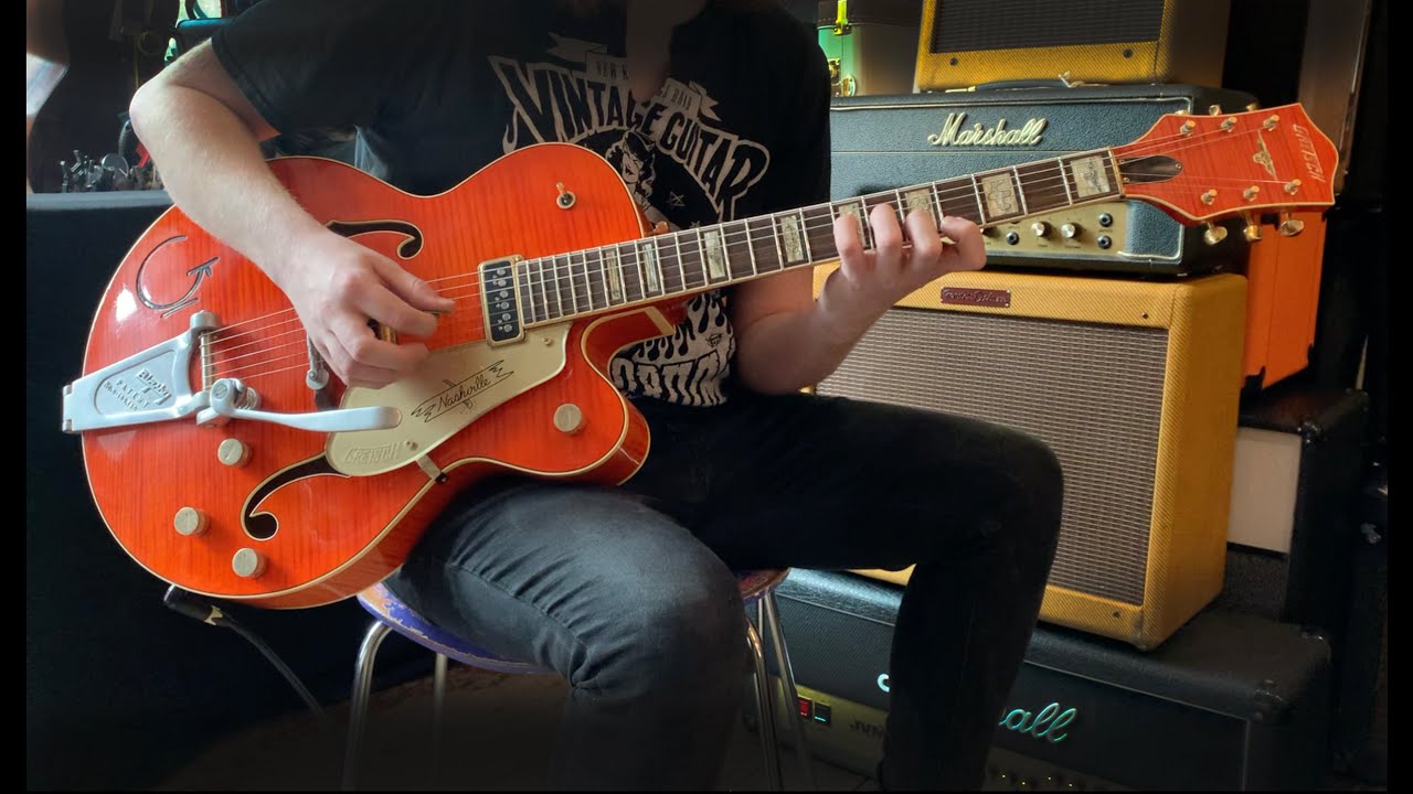 2017 Custom Shop Gretsch G Brand 6120 Nashville in Orange - YouTube