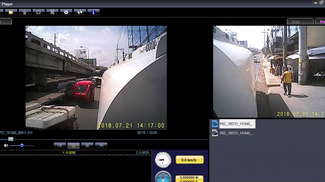 Side by side video player. FREE VIEWER for Zumi Dashcam Trio / Quad ...