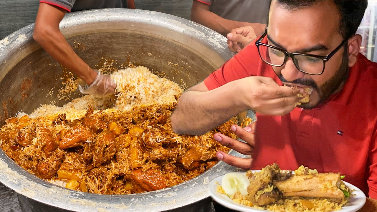 Eating Chicken Dum Biryani, Akhni Biryani With Nalli, Mutton Kacchi ...