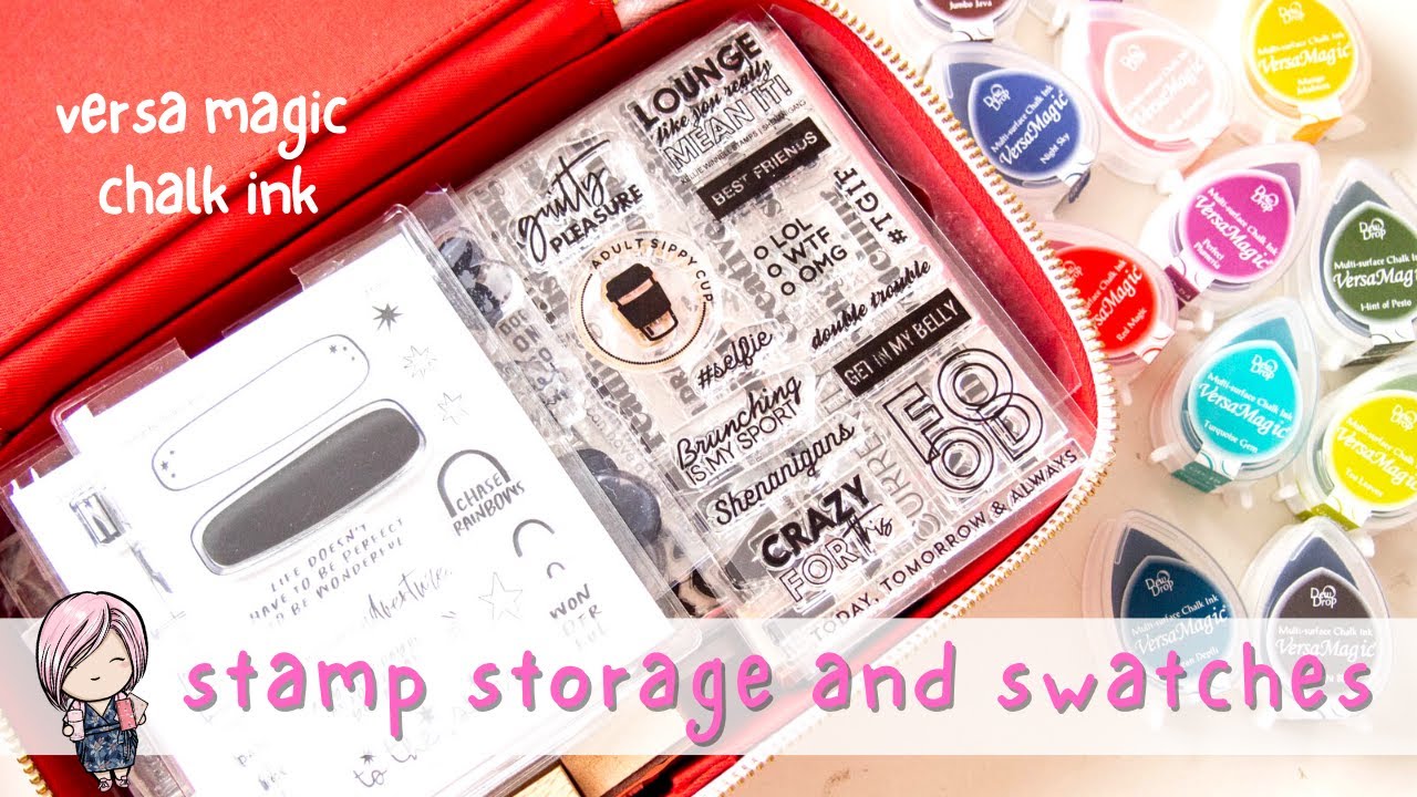VersaMagic Chalk Ink Swatching & Stamp Storage - YouTube