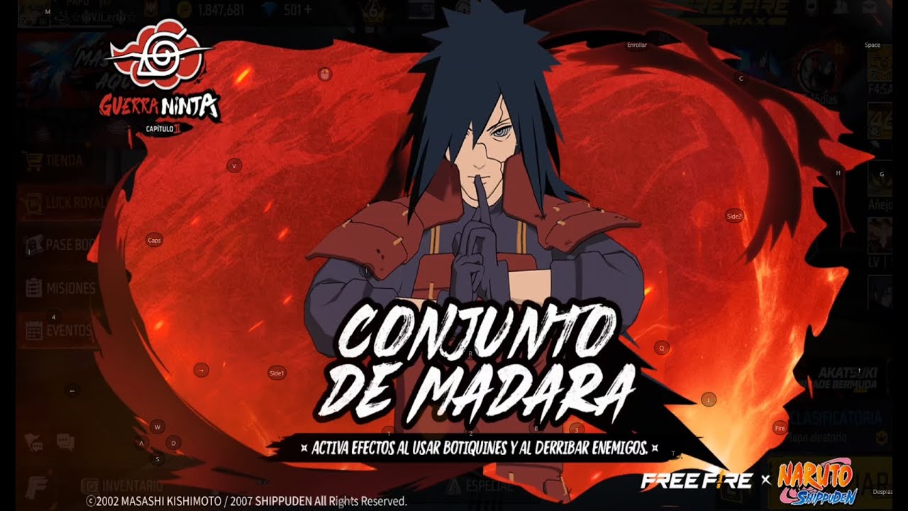 LLEGO MADARA COLABORACION DE NARUTO SHIPPUDEN CAP. 2 EN FREE FIRE - YouTube