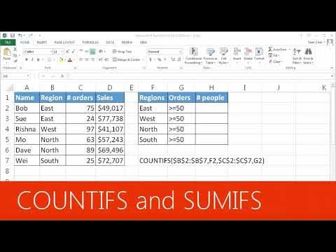 COUNTIFS and SUMIFS Microsoft Excel - YouTube
