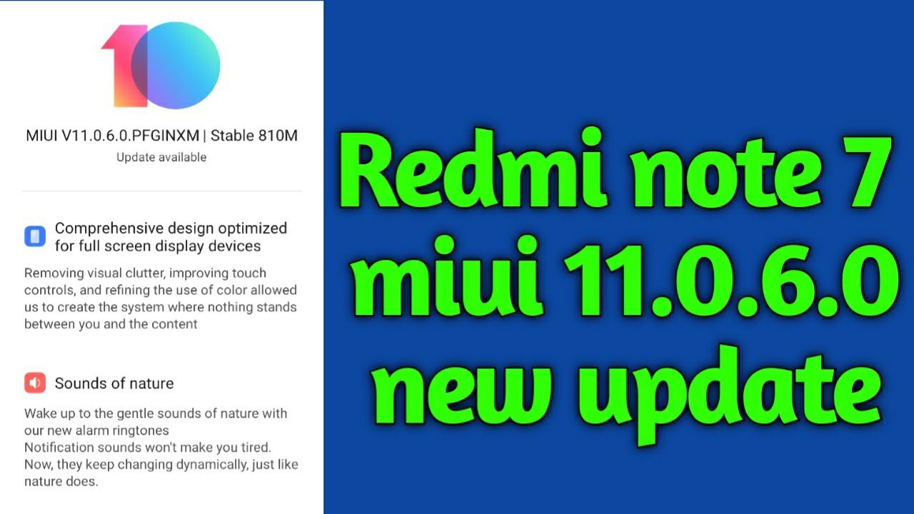 Redmi note 7 MIUI 11.0.6.0 new update - YouTube