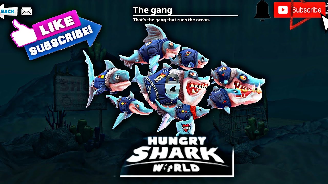 Hungry Shark World - New Skin The Gang Shark!!! - YouTube