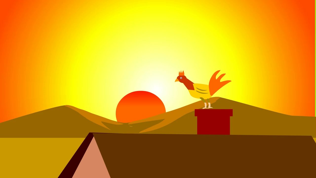 Rooster morning sound | cartoon animated BG - YouTube
