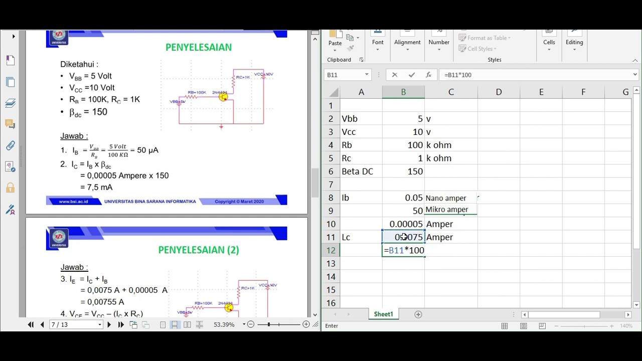 Menghitung Arus transistor (pertemuan 6) - YouTube