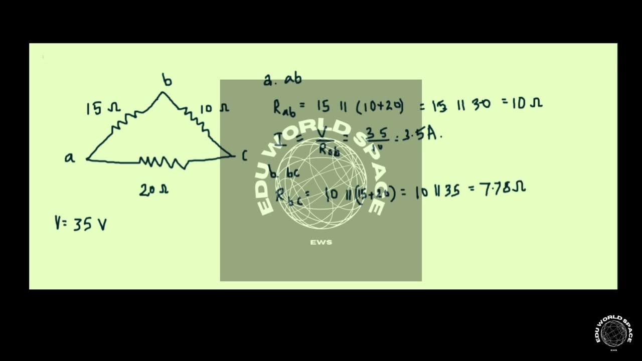 [Physics] A triangular array of resistors is shown in . What current ...