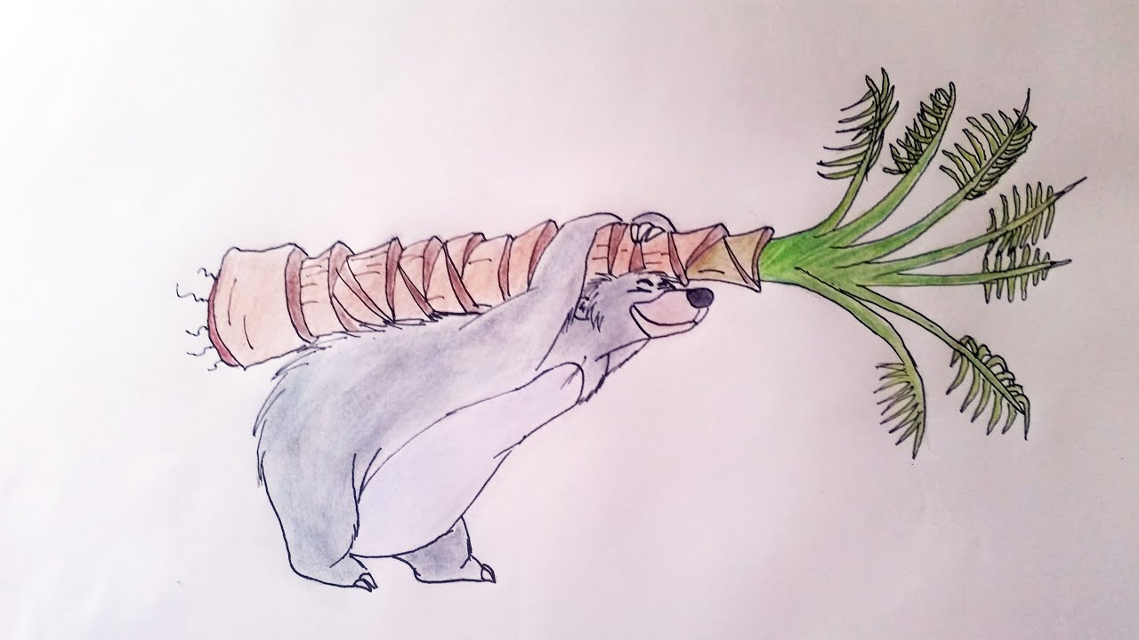 How to draw Baloo from The Jungle Book - YouTube